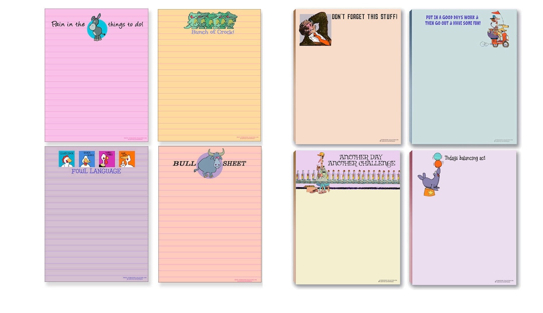 Funny Adult Note Pad Assorted Pack - 8 Funny Notepads - Great Gift Idea ...