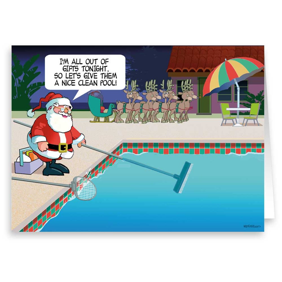 Clean Pool ! - Pool Christmas Card - 18 Cards & Envelopes - 50054 - Etsy