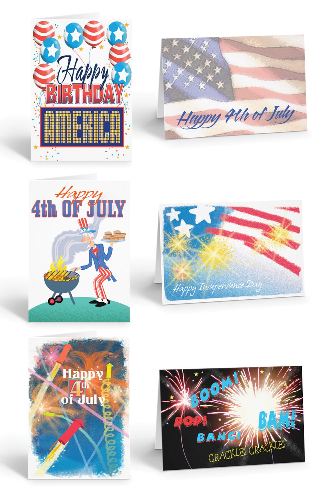 Fourth of July Greeting Cards – Patriotic Holiday, Set of 12 - Etsy