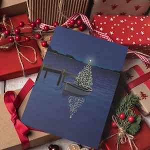 Christmas Tree Boat - 18 Boating Cards and Envelopes - Nautical ...