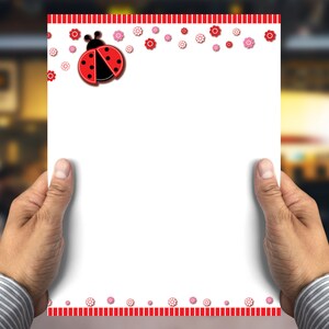 Ladybug Stationery - Letterhead -8.5 X 11 Inches - 60 Paper Sheets ...