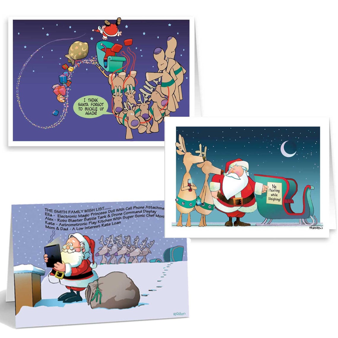 Ultimate Funny Christmas Card Variety Pack - 36 Funny Cards & Envelopes ...