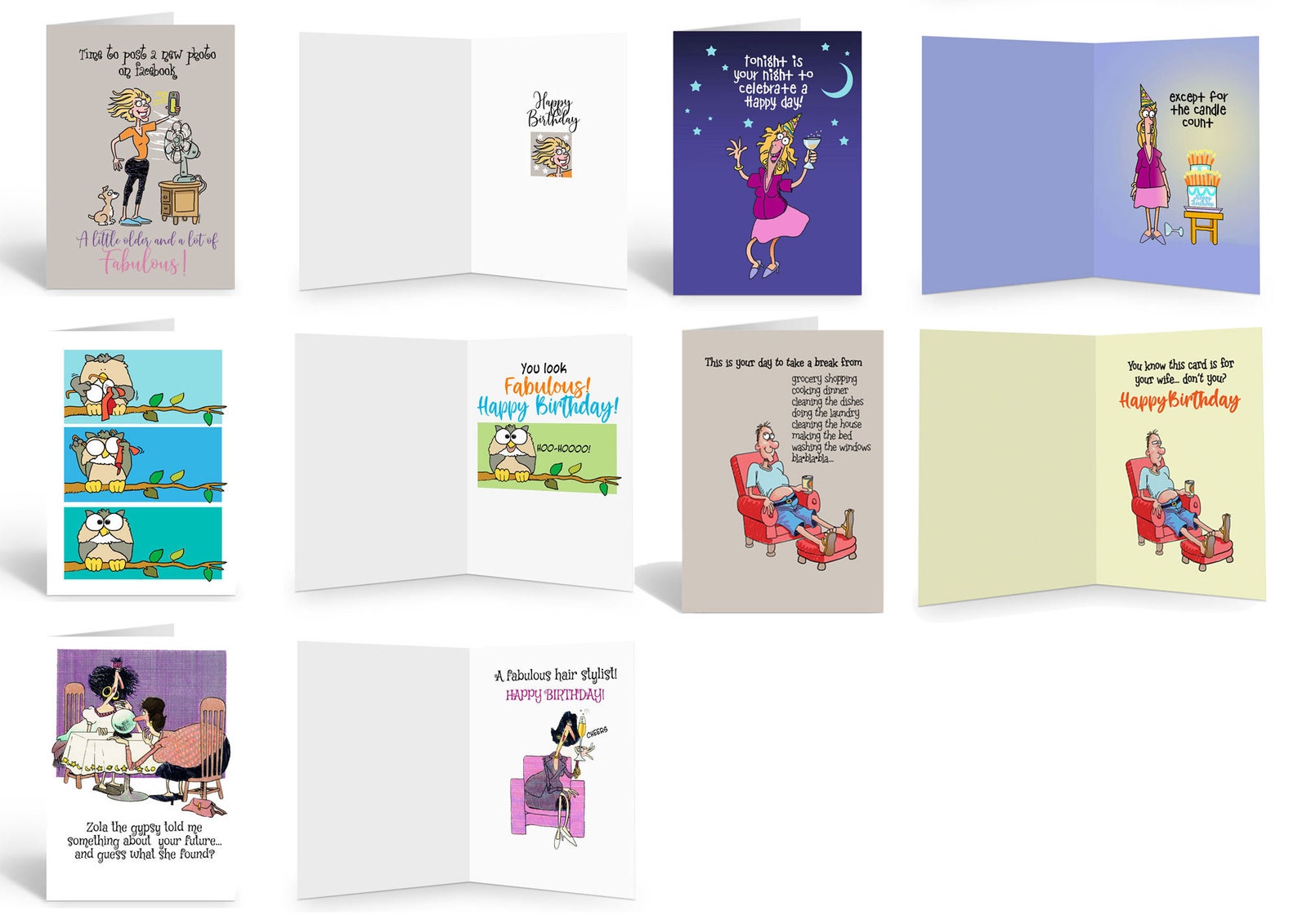 Funny Birthday Card Assorted Humorous of 25 Cards & Envelopes - Full ...