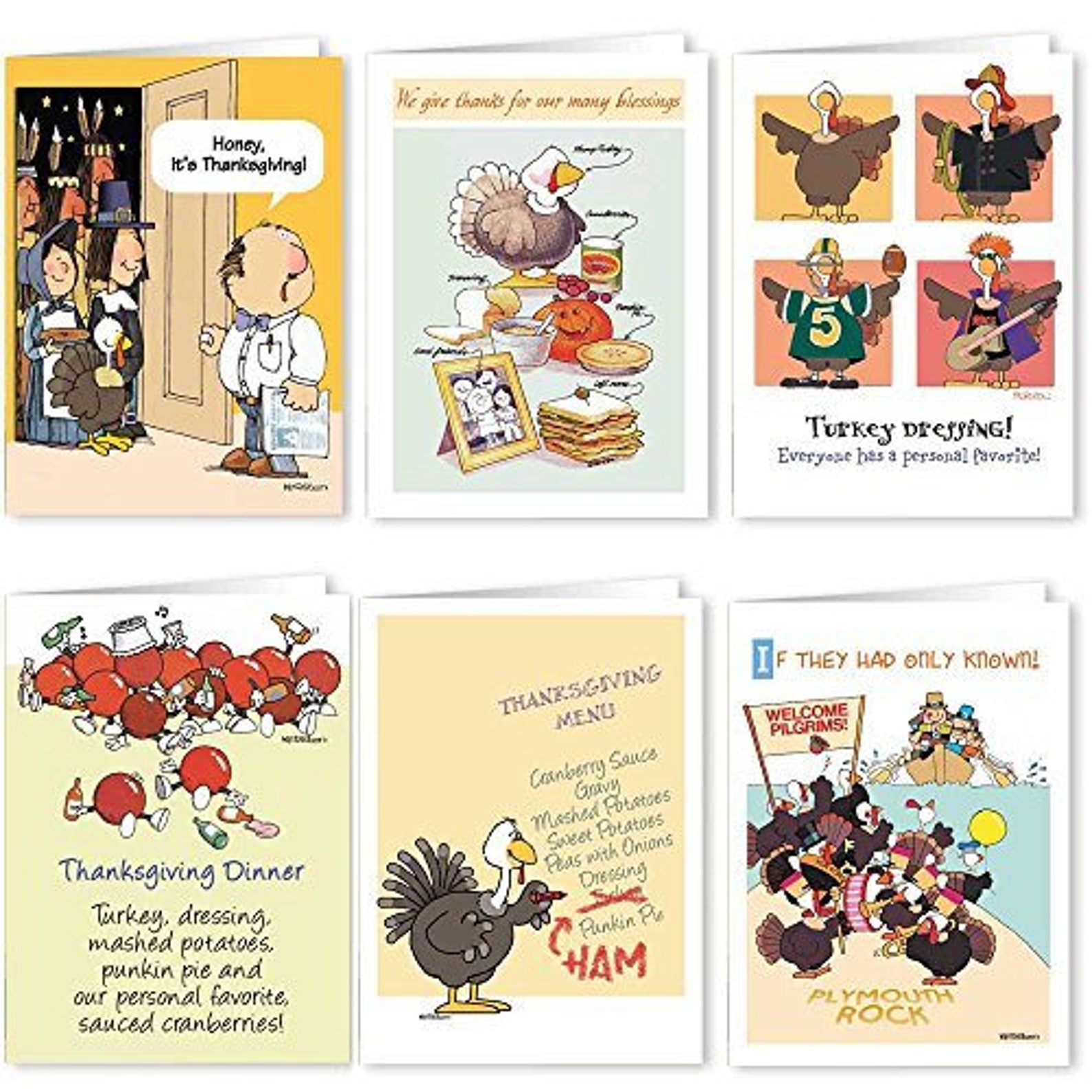 Thanksgiving Card Variety Pack 18 Funny Thanksgiving Cards & - Etsy