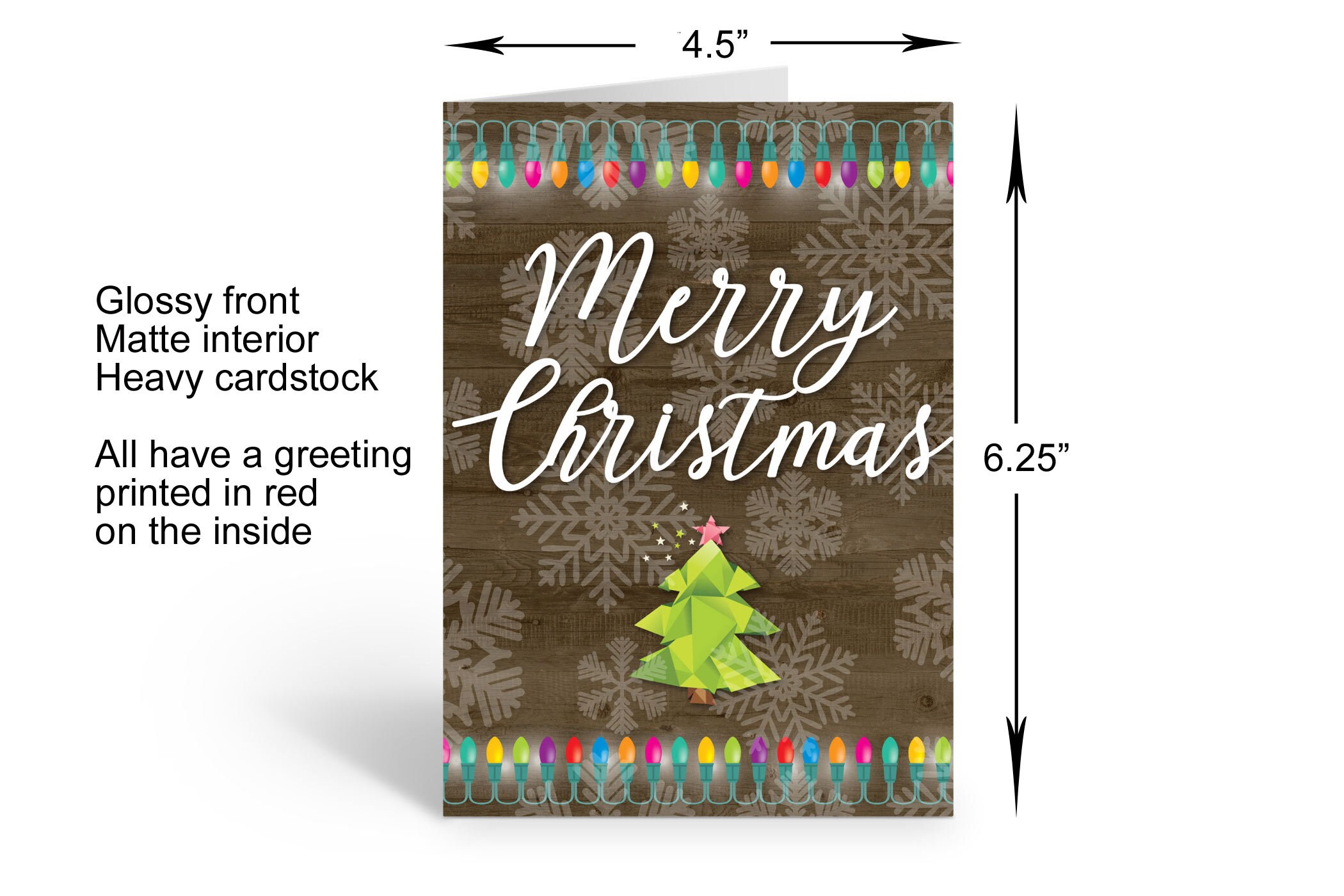 Assorted Rustic Christmas Cards - 12 Christmas Cards and Envelopes ...