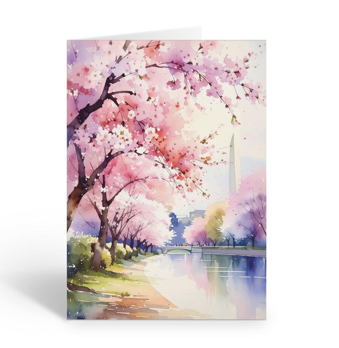 Washington D.C. Cherry Blossoms Note Cards - 10 Note Cards and ...