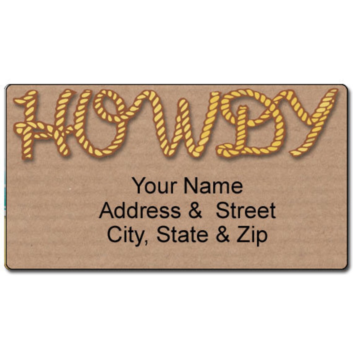 Howdy Custom Address Label western Themed Personalized - Etsy