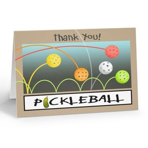 Pickleball Thank You Notecards - 10 Pickleball Note Cards and Envelopes ...