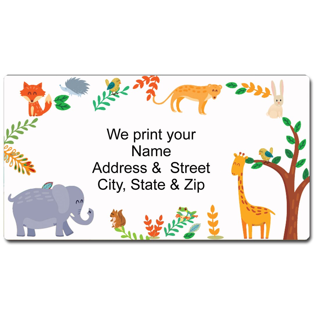 Kids Animal Custom Address Label - Personalized Address Label - B21250 ...