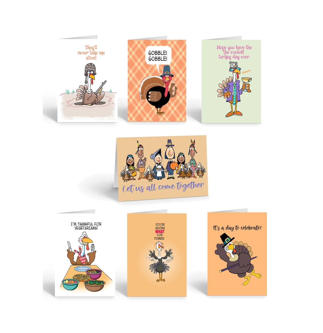 Thanksgiving Card Variety Pack - 14 Funny Thanksgiving Cards ...