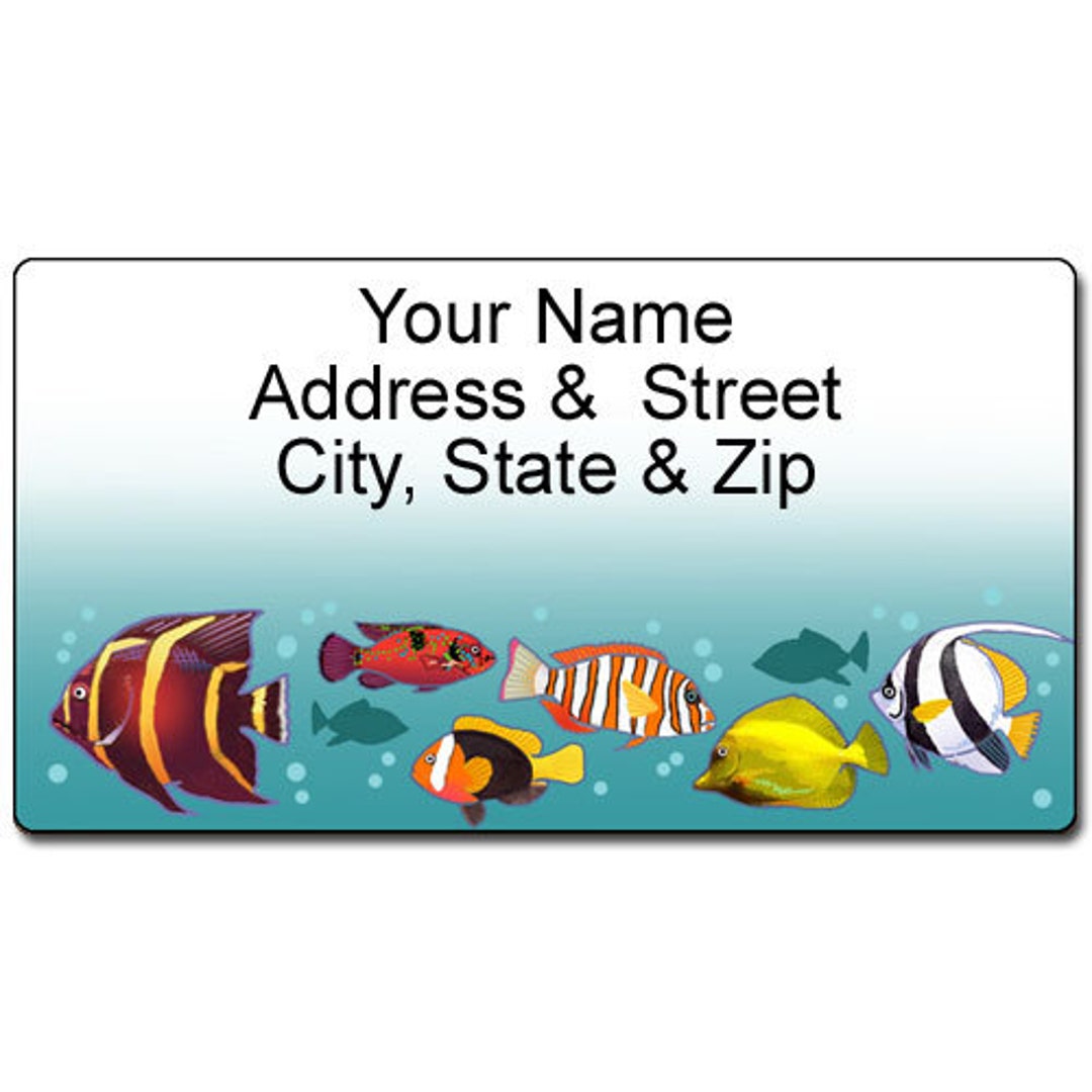 Tropical Fish Address Label - Ocean Life - Customized Address Label ...