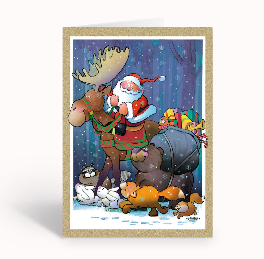 Forest Animal Christmas Card - 18 Cute Christmas Cards & Envelopes ...