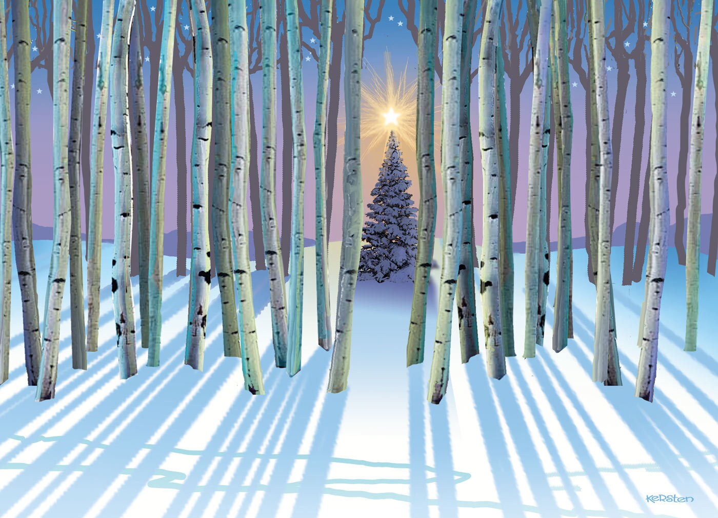 Christmas Tree in the Forest Holiday Card - 18 Cards & 19 Envelopes ...