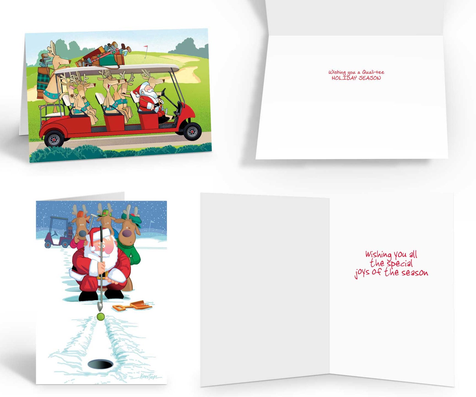 Golf Christmas Card Variety Pack - 24 Golfing Holidays Cards ...