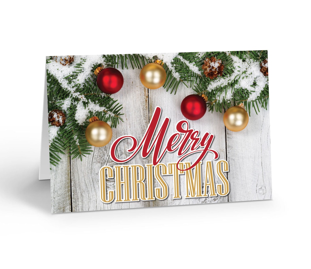 Merry Christmas Holiday Card - 12 Holiday Cards & Envelopes - B18019 - Etsy