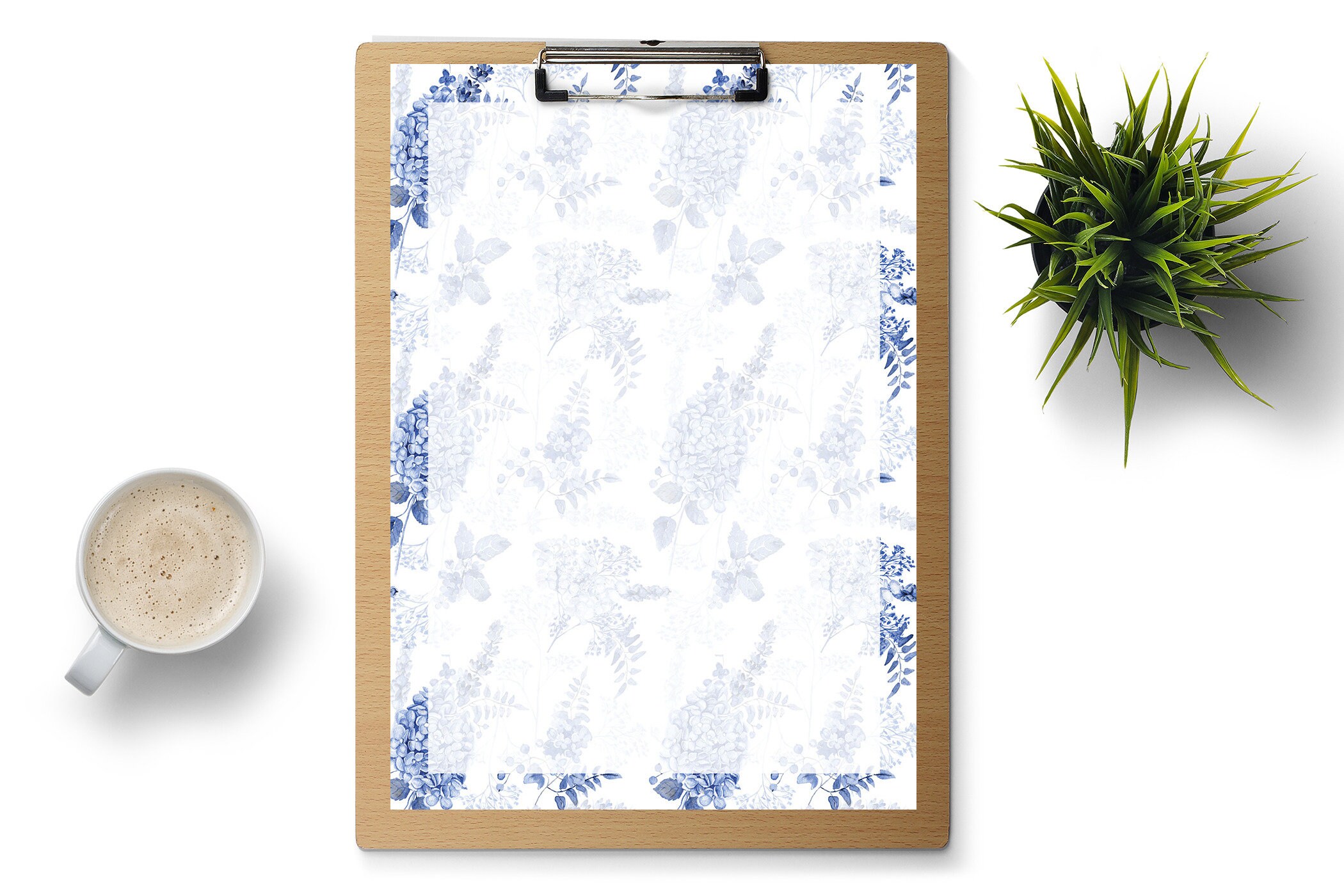 French Country Blue Floral Stationery - 8.5 X 11 Inches - 60 Paper ...
