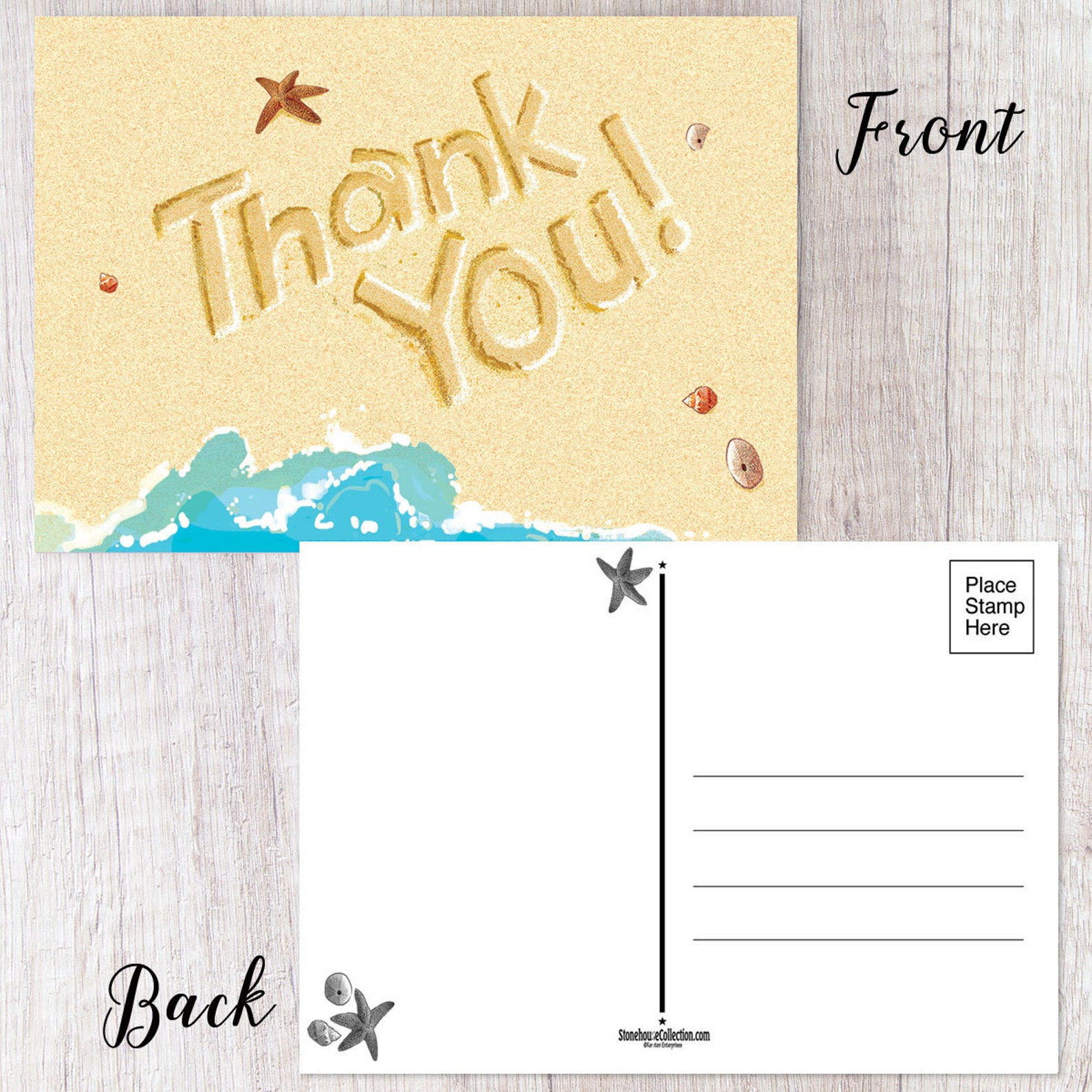 Beach Thank You Set of 40 Postcards - 4 X 6 Thank You Postcards - 17003 ...