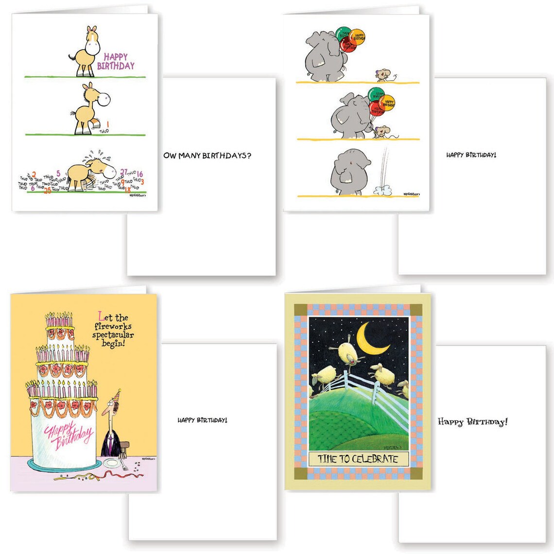 Funny Birthday Card Assorted Pack 18 Cards & Envelopes 5x7 | Etsy