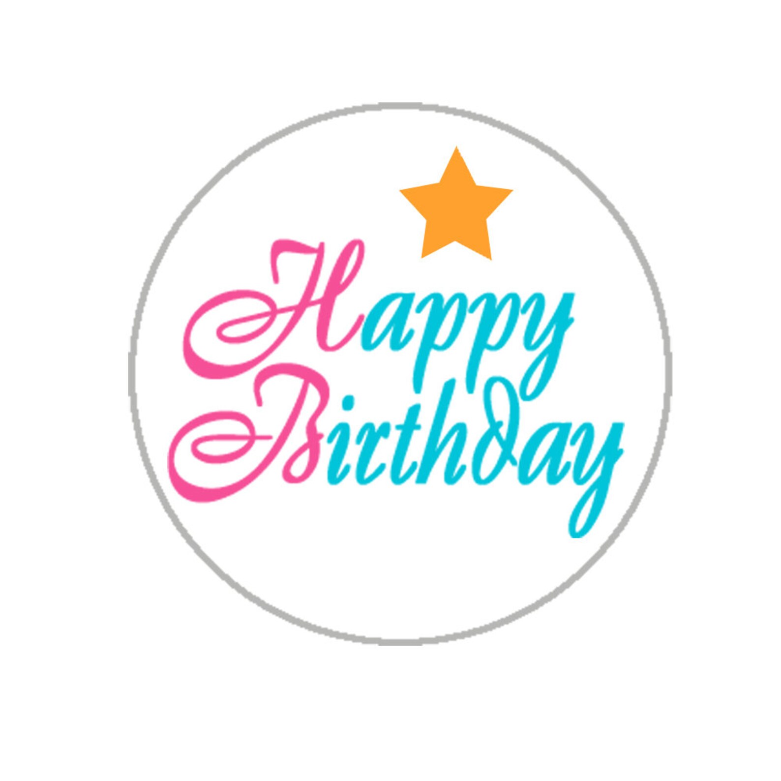 Happy Birthday Envelope Seals 1.2 Happy Birthday Stickers 144 Birthday ...