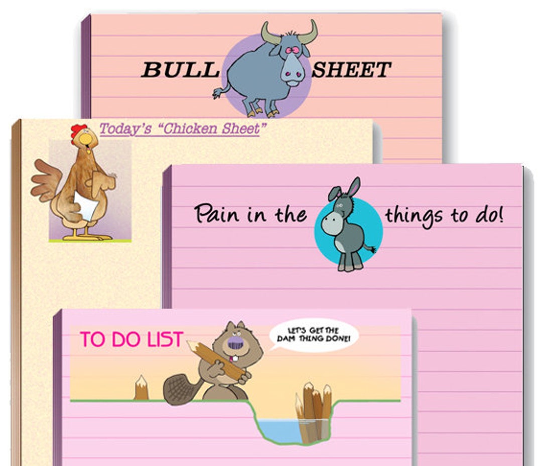 Funnynote Pad Assorted Pack - Great Gift Idea - Small Gift Idea - 4 ...