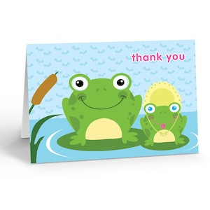 Frog Family Thank You Note Card - 10 Note Cards and Envelopes -B14066 ...