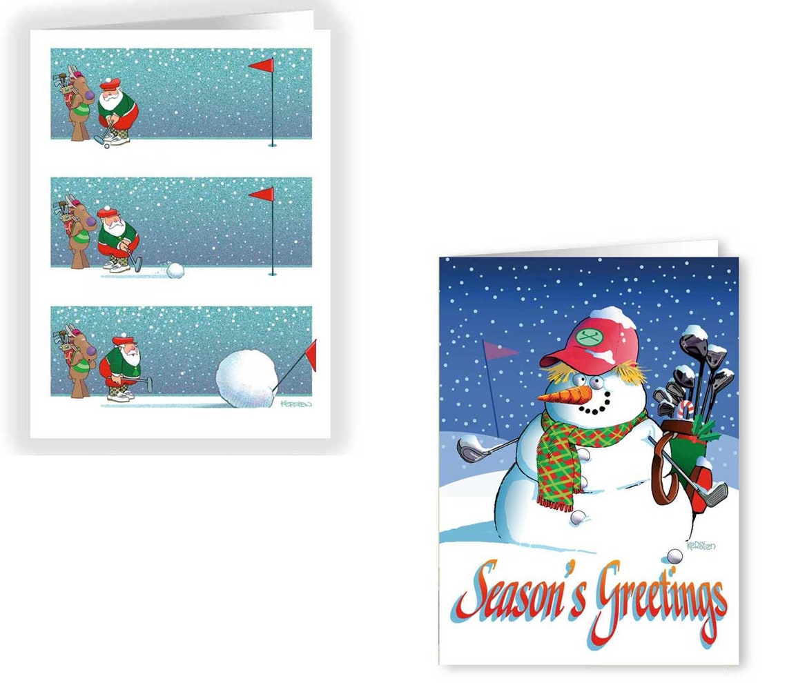 Golf Christmas Card Variety Pack 24 Golfing Holidays Cards & - Etsy