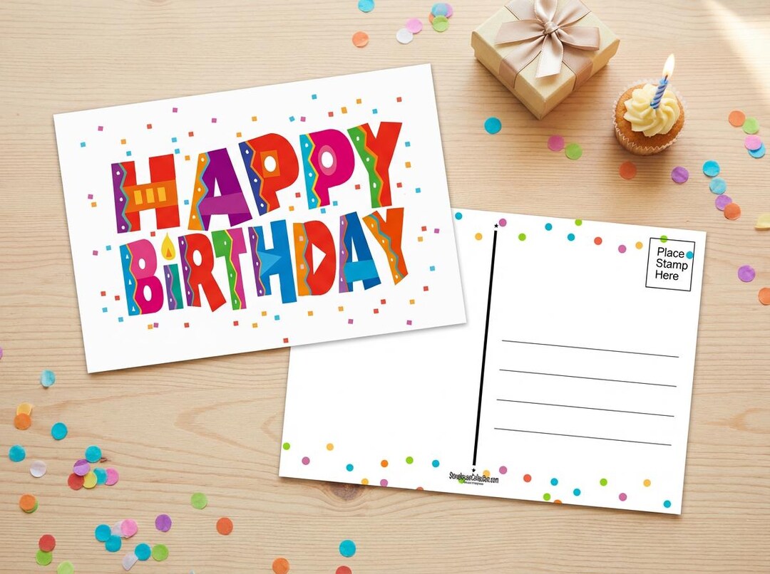 Happy Birthday Postcards – Full Color, 4x6 Bulk Pack (40 Count) - Etsy