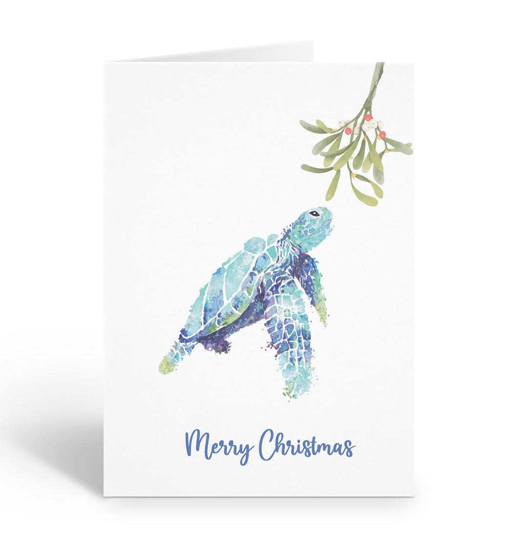 Stonehouse Collection | Sea Turtle Eating Seaweed Christmas Card ...