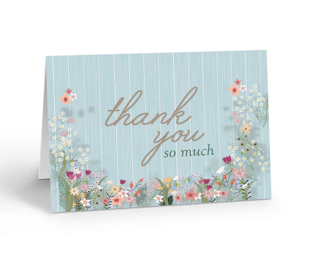Spring Wild Flowers Thank You Note Card - 10 Boxed Cards & Envelopes ...