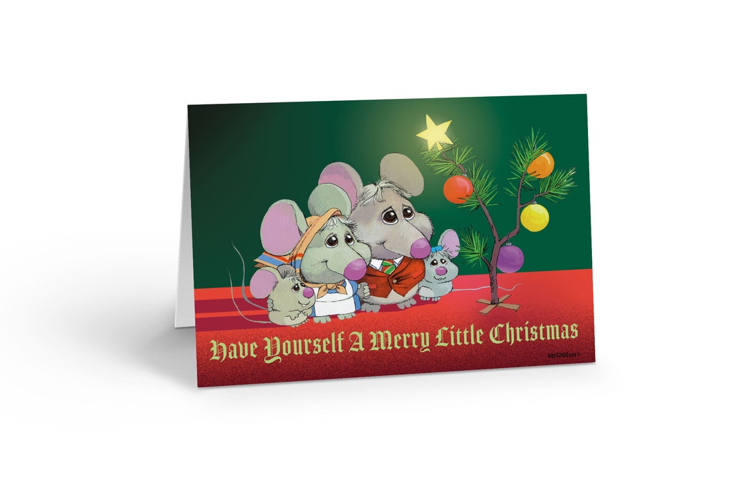 Adorable Mouse Merry Little Christmas Card - 12 Cute Holiday Cards ...
