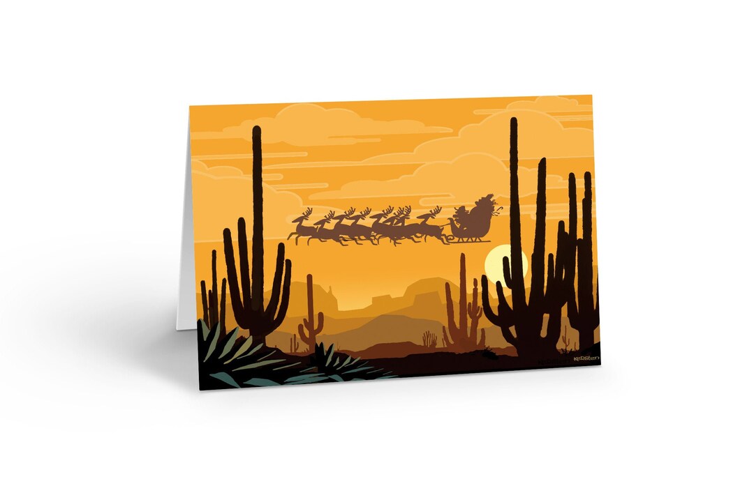 Desert Sunset Christmas Card - 18 Western Cards and Envelopes - 40045 ...