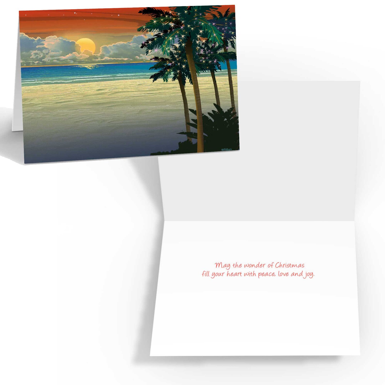 Tropical Christmas Card Variety Pack - 15 Assorted Beach Cards ...