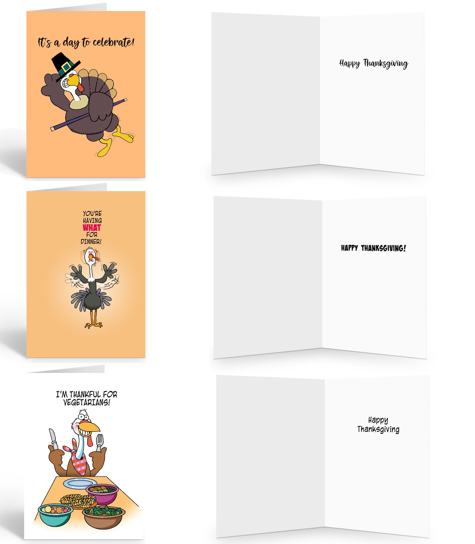 Thanksgiving Card Variety Pack 14 Funny Thanksgiving Cards & - Etsy