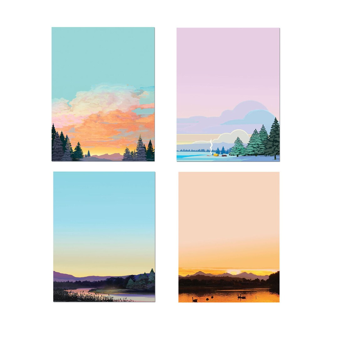 Mountain/forest/nature Assorted Notepads Pack - 4 Assorted Beach Theme ...