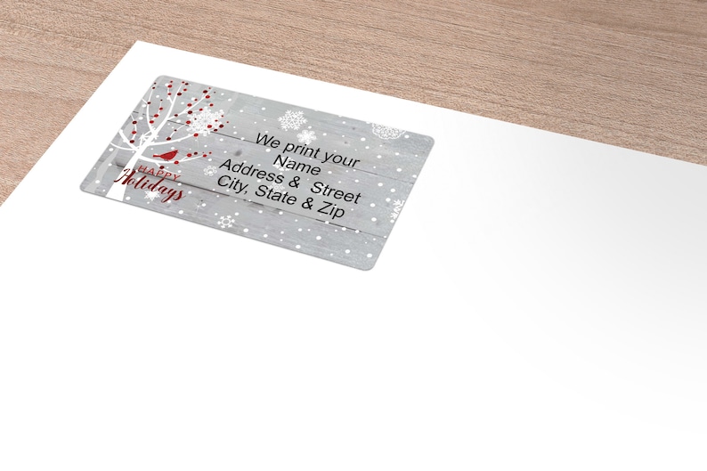 Winter Tree Personalized Christmas Return Address Label - Etsy