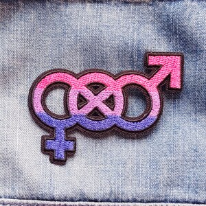 Bisexual Patch Bi Symbol Iron on Patch LGBTQA Bisexual Pride - Etsy