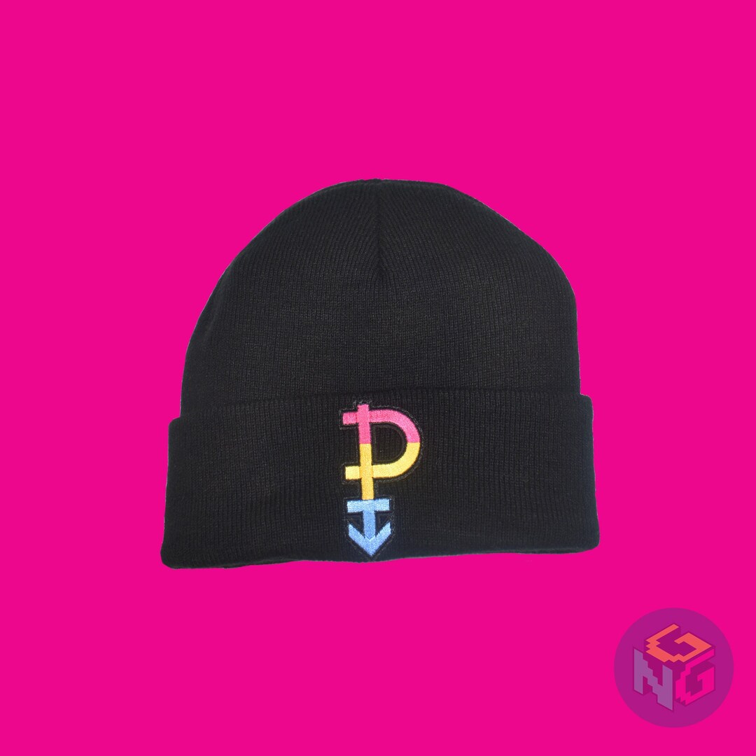 Pansexual Beanie Pansexual Pride Symbol Pansexual Flag Beanie Black ...