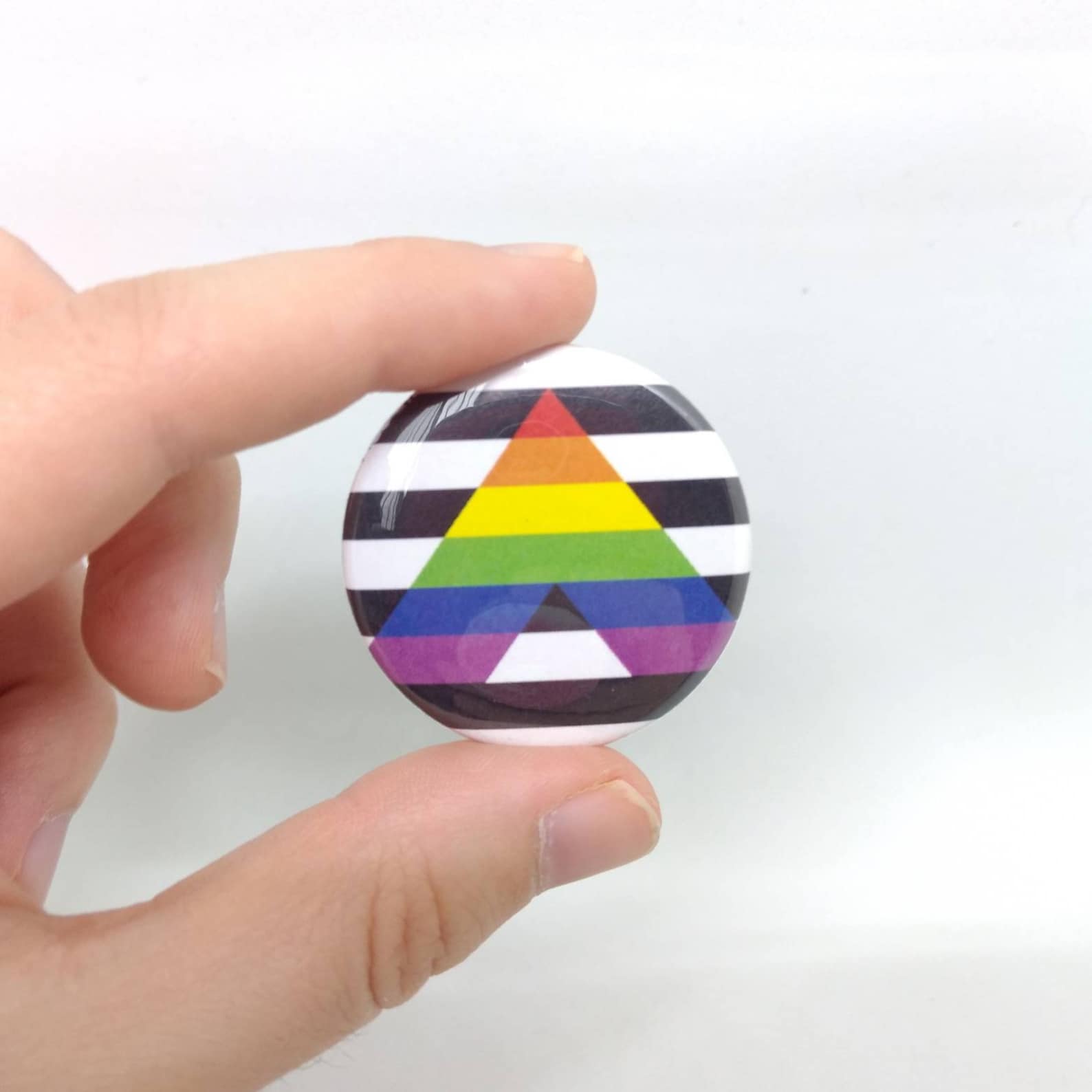 1.5 Rainbow Button Ally Pride Button Rainbow Stripe | Etsy