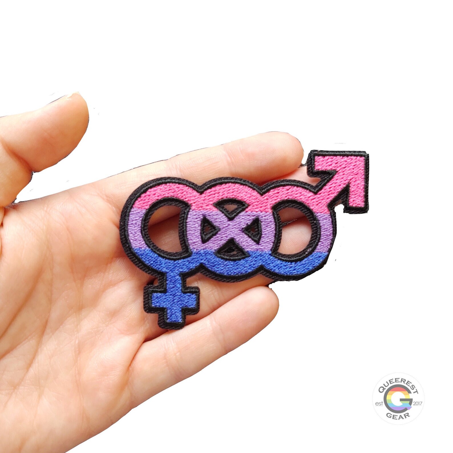 Bisexual Patch Bi Symbol Iron on Patch LGBTQA Bisexual Pride | Etsy