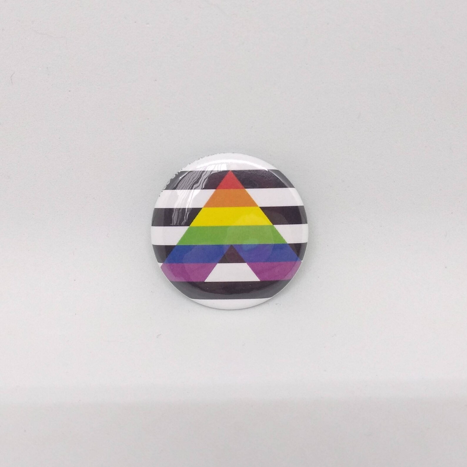 1.5 Rainbow Button Ally Pride Button Rainbow Stripe | Etsy