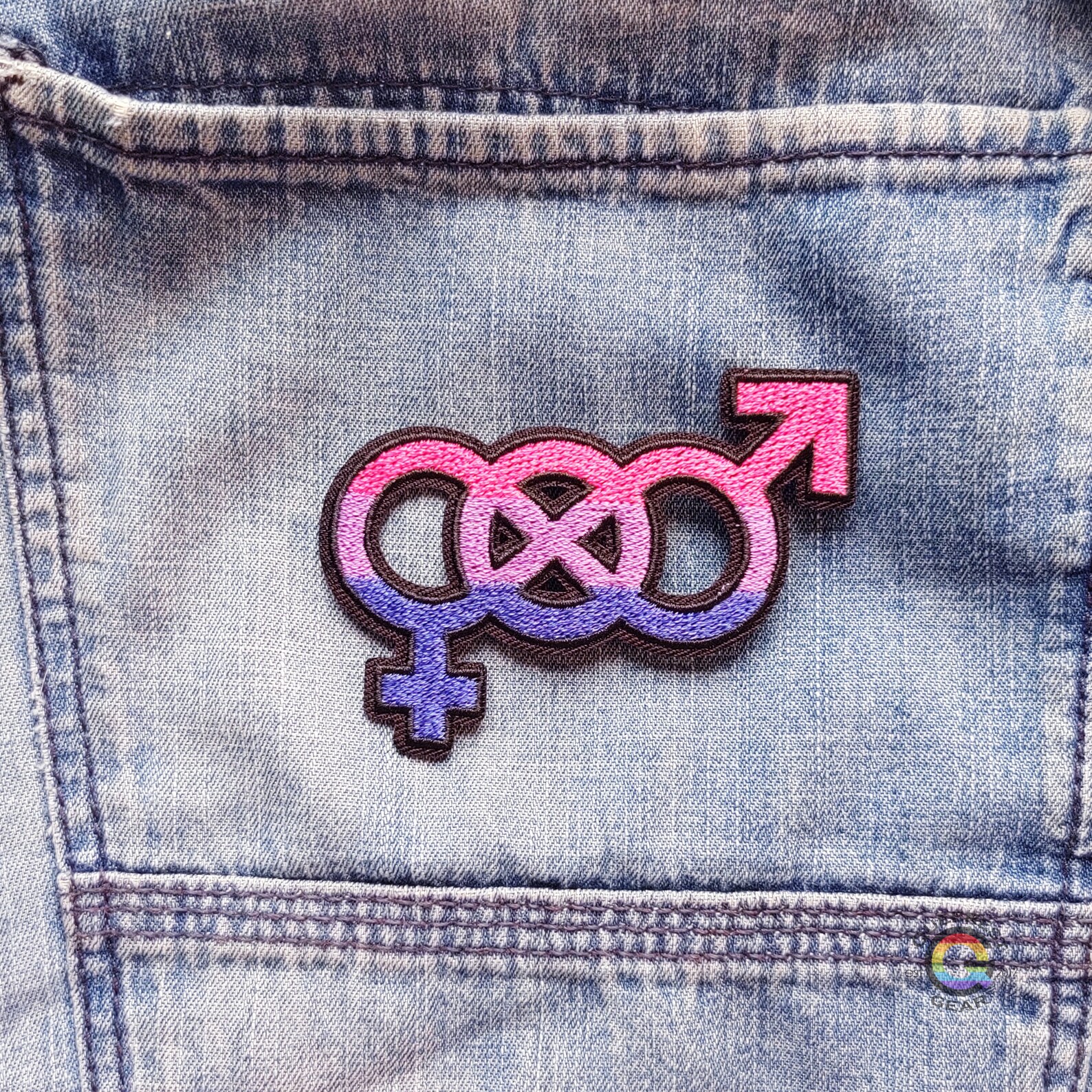 Bisexual Patch Bi Symbol Iron on Patch LGBTQA Bisexual Pride - Etsy