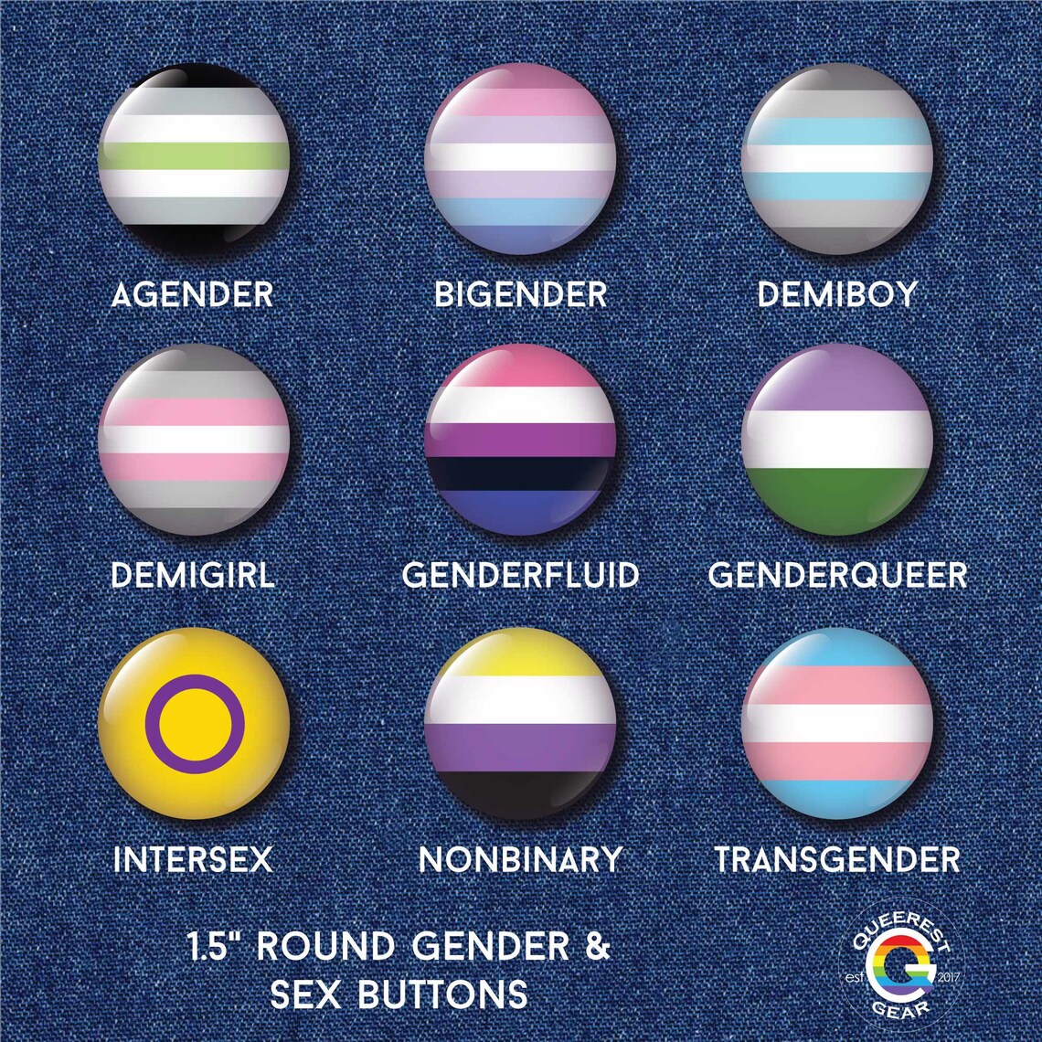 1.5 Round Gender and Sex Buttons Transgender Button | Etsy