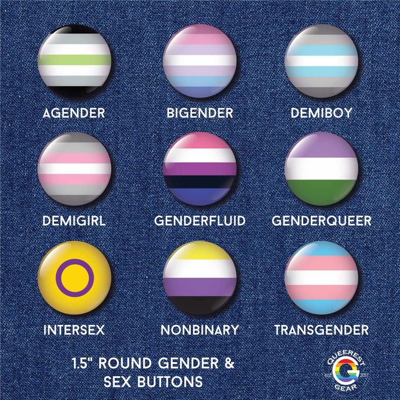 1 5 Round Gender And Sex Buttons Transgender Button Etsy