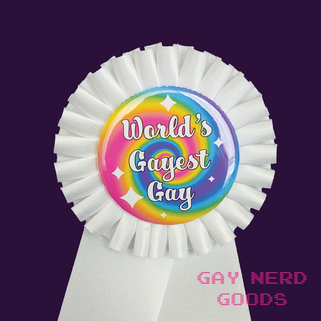World's Gayest Gay, Gay Award Ribbon, LGBTQ Prize, Rainbow Pride, Gift ...