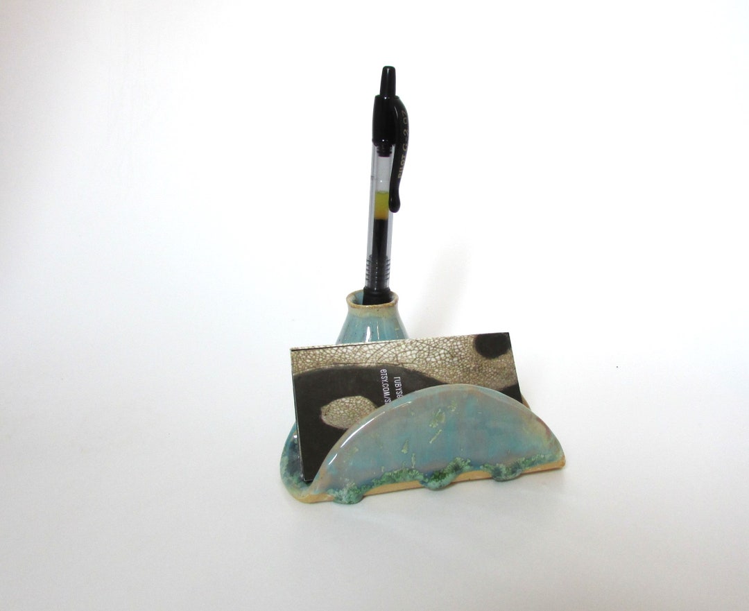 Business Card Holder, New Office Gift: Elegant Pen & Calling Card ...