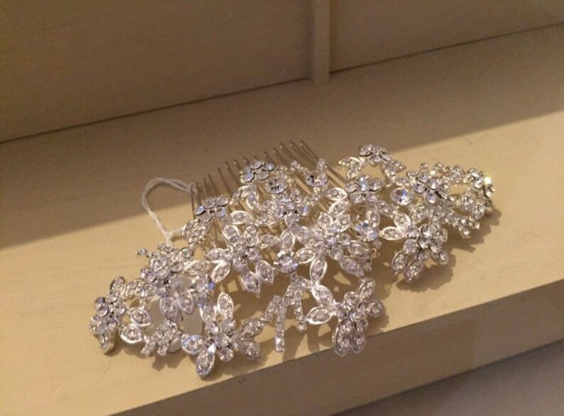 Silver Diamante Flower Hairslide - Etsy