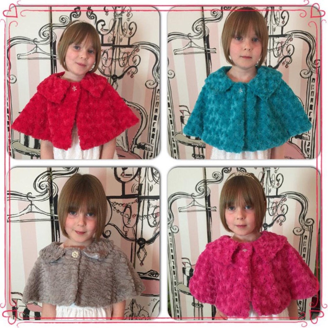 Child's Faux Fur Cape in a Feather Pattern - Etsy