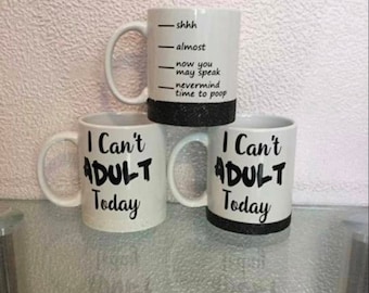 Slogan Mug Glitter Mug Glitter Slogan Mug Funny Mug Cup | Etsy