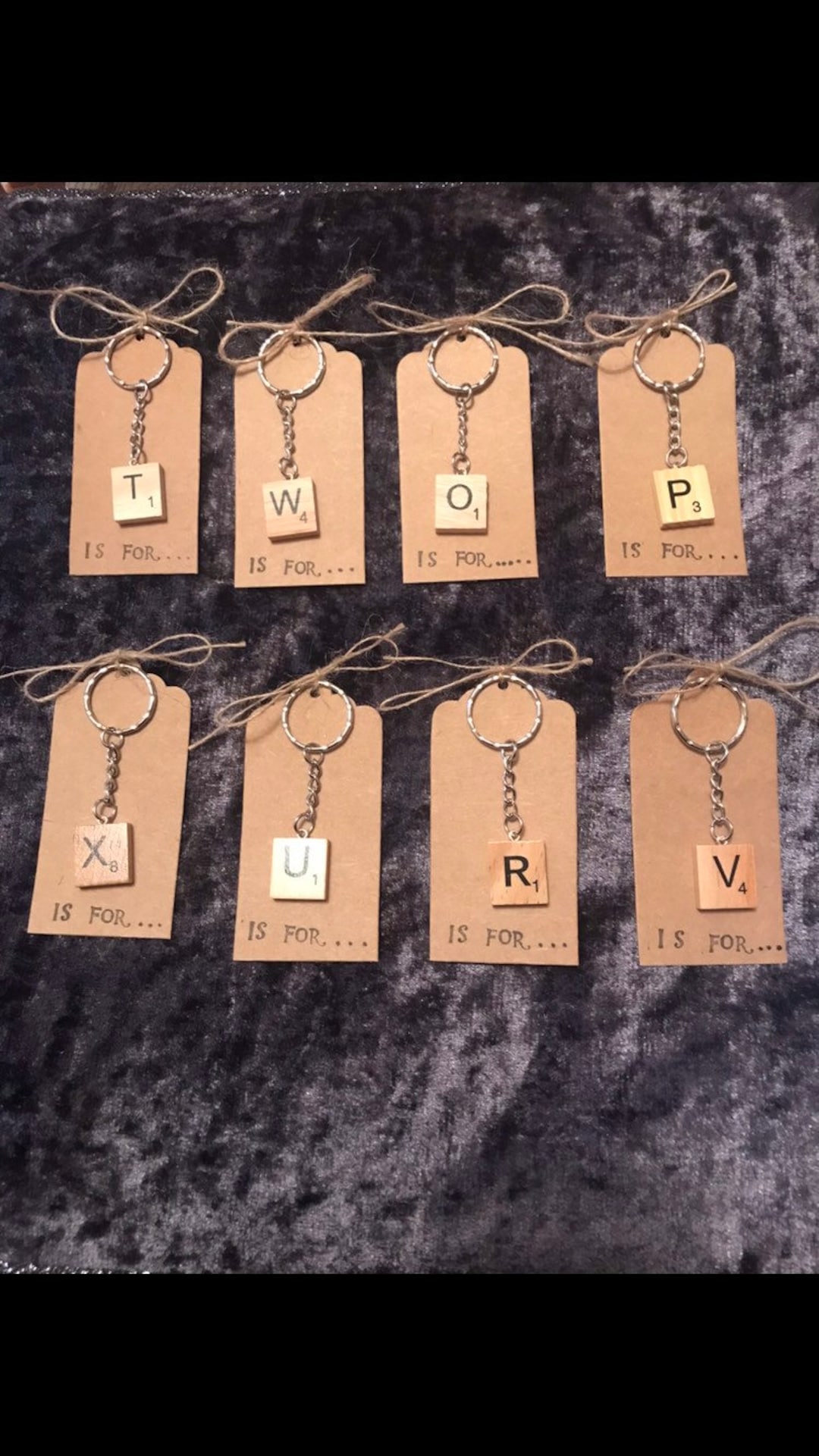Alphabet Scrabble Style Letter Key Rings Personalised Initial Keychain ...