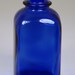 Vintage Cobalt Blue Glass Square Apothecary Bottle - Etsy